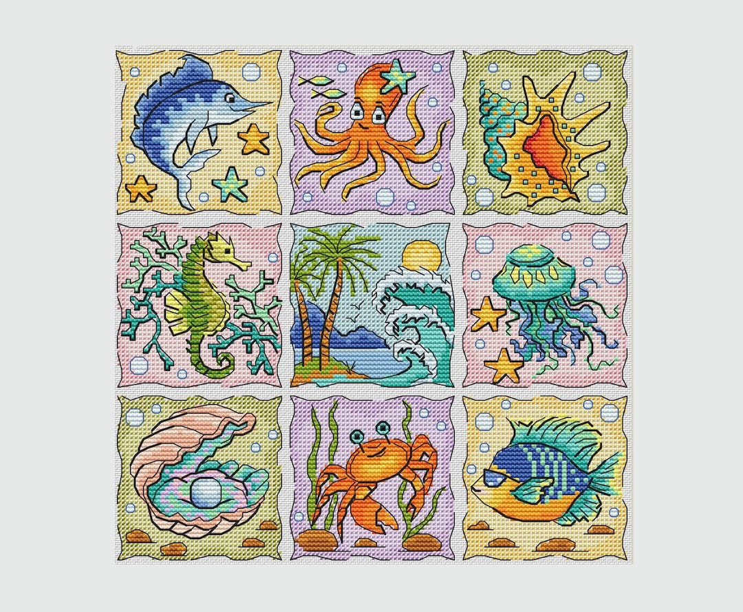 Sea Animals Cross Stitch Pattern - Etsy