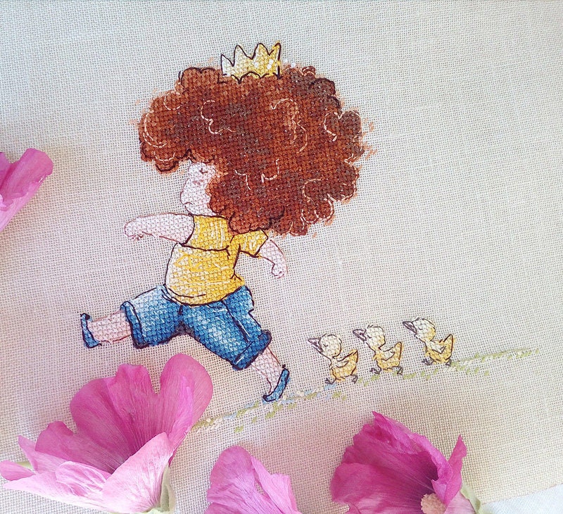 Curly Boy Cross Stitch Pattern King Cross Stitch Cute Boy - Etsy