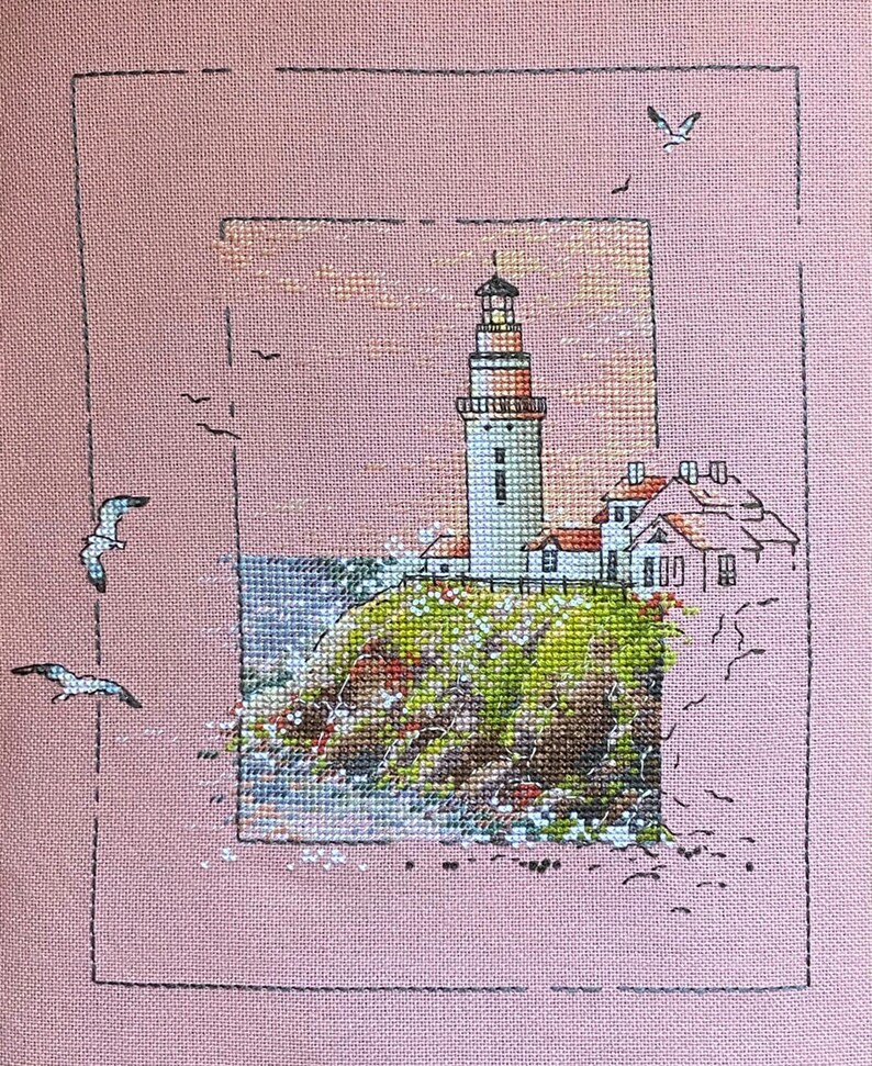 Lighthouse Cross Stitch Pattern Lighthouse on the Cliff Cross | Etsy