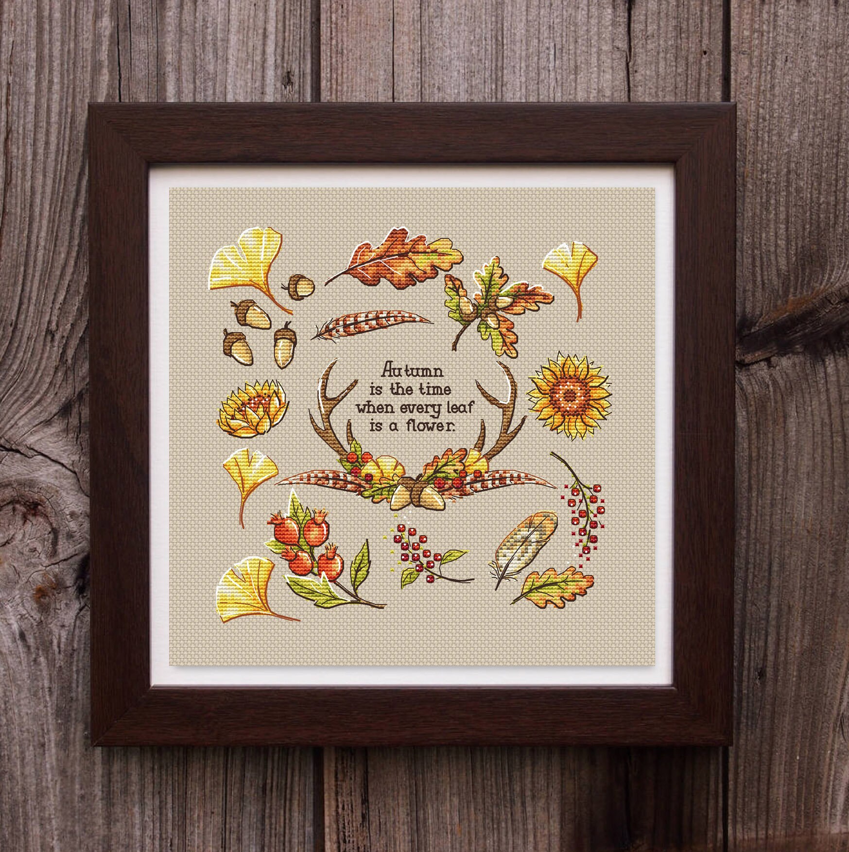 Autumn Sampler Cross Stitch Pattern Autumn Leafs Cross Stitch - Etsy