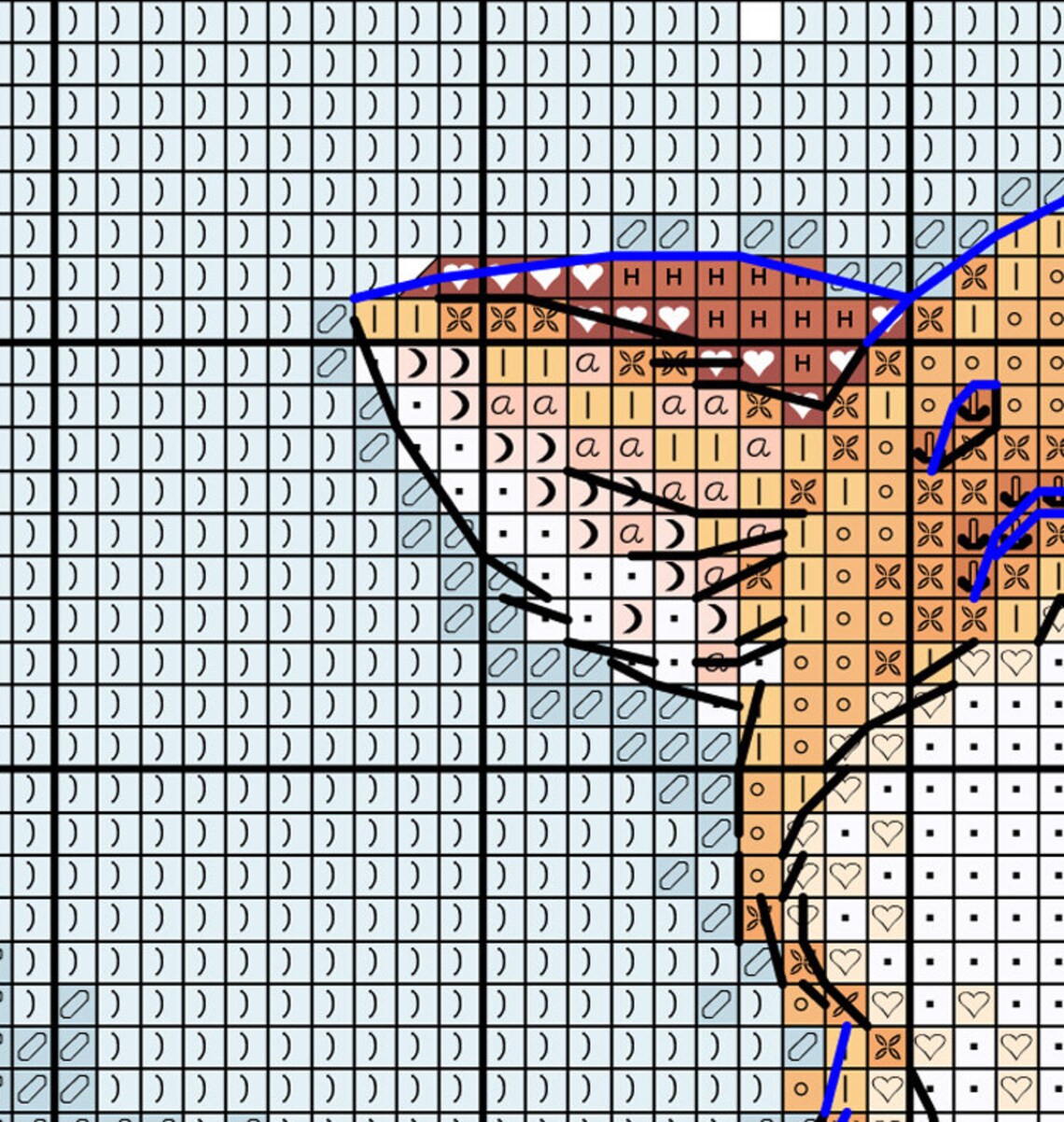 Cute Fox Cross Stitch Pattern Smiling Fox Cross Stitch Love - Etsy