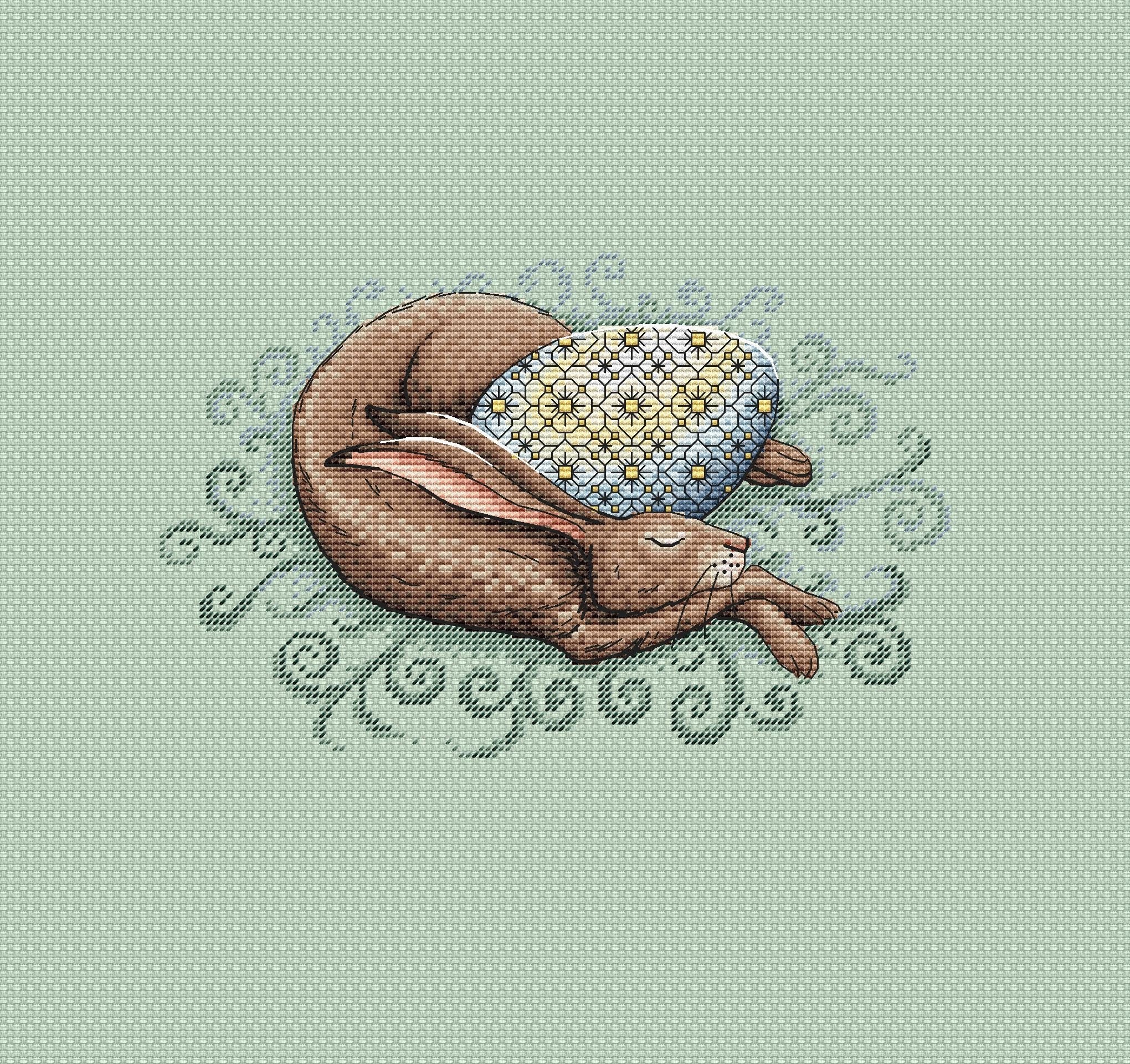 Easter Bunny Cross Stitch Pattern Easter Cross Stitch Bunny | Etsy