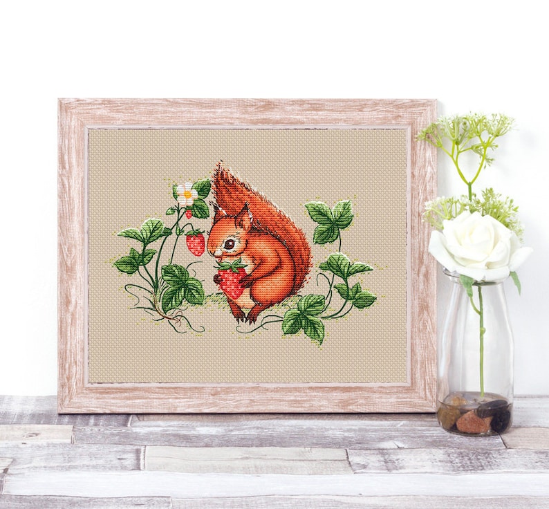 Squirrel Cross Stitch Pattern Forest Animal Cross Stitch | Etsy
