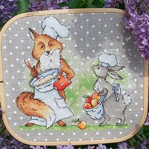 Fox Cook Cross Stitch Pattern Fox and Rabbit Cross Stitch - Etsy