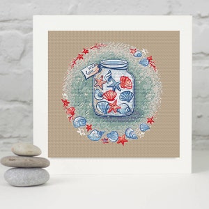 Sea Shells Cross Stitch Pattern Shell Cross Stitch Memories in a Jar ...