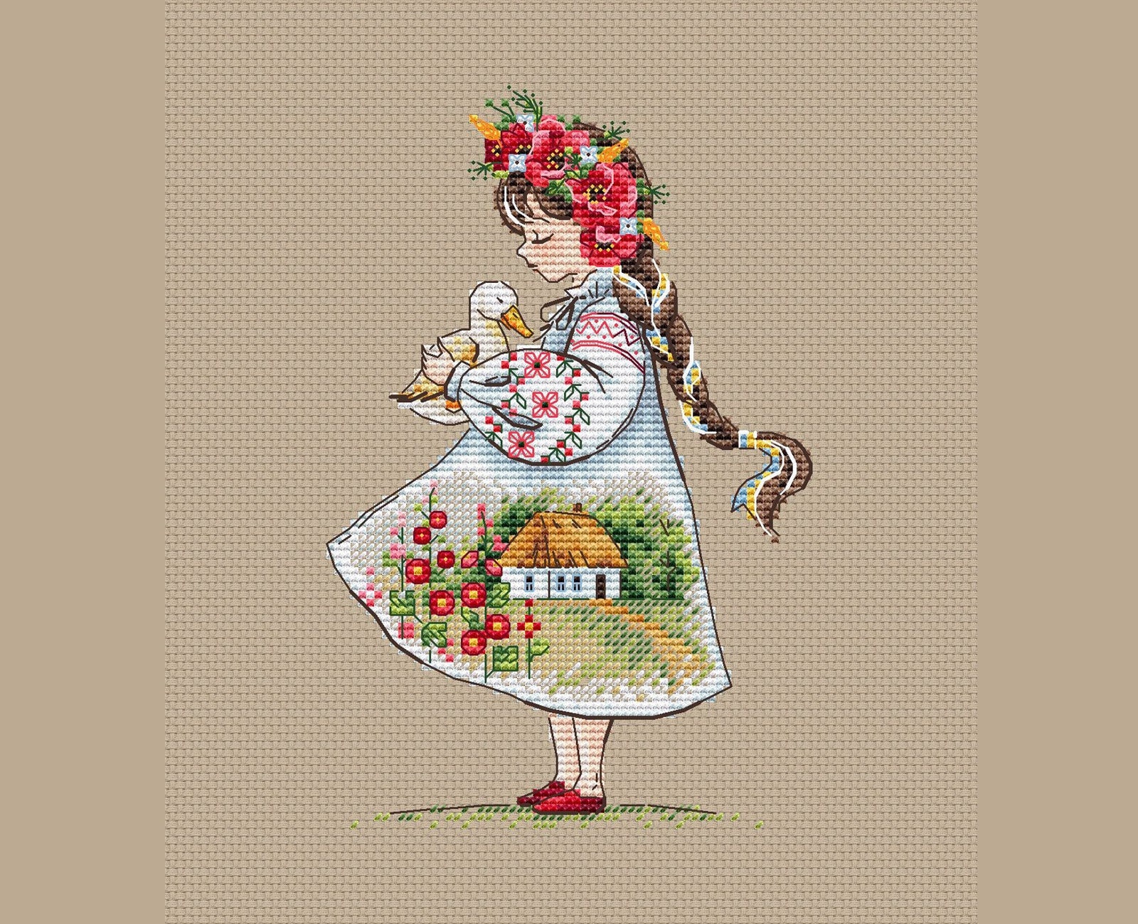 Ukrainian Little Girl Cross Stitch Pattern - Etsy