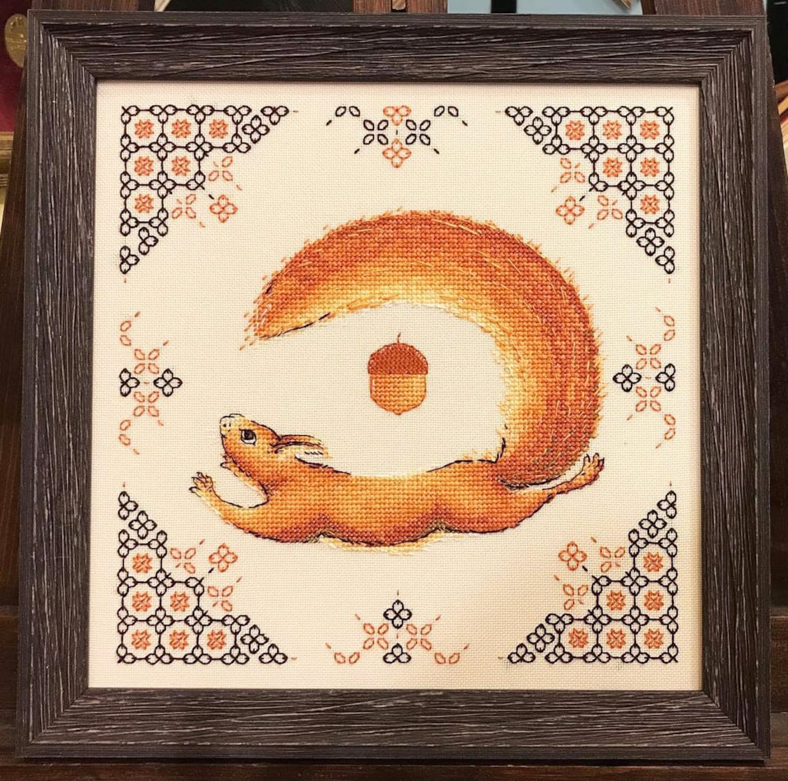 Jumping Squirrel Cross Stitch Pattern Squirrel With Acorn - Etsy