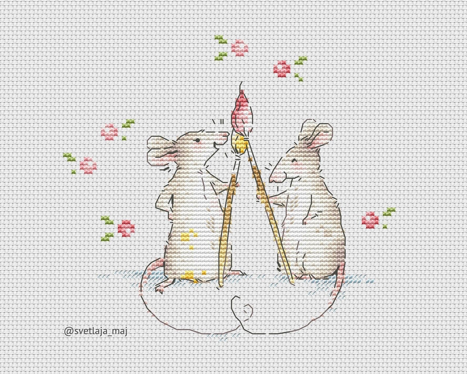Pair of Mice Cross Stitch Pattern - Etsy