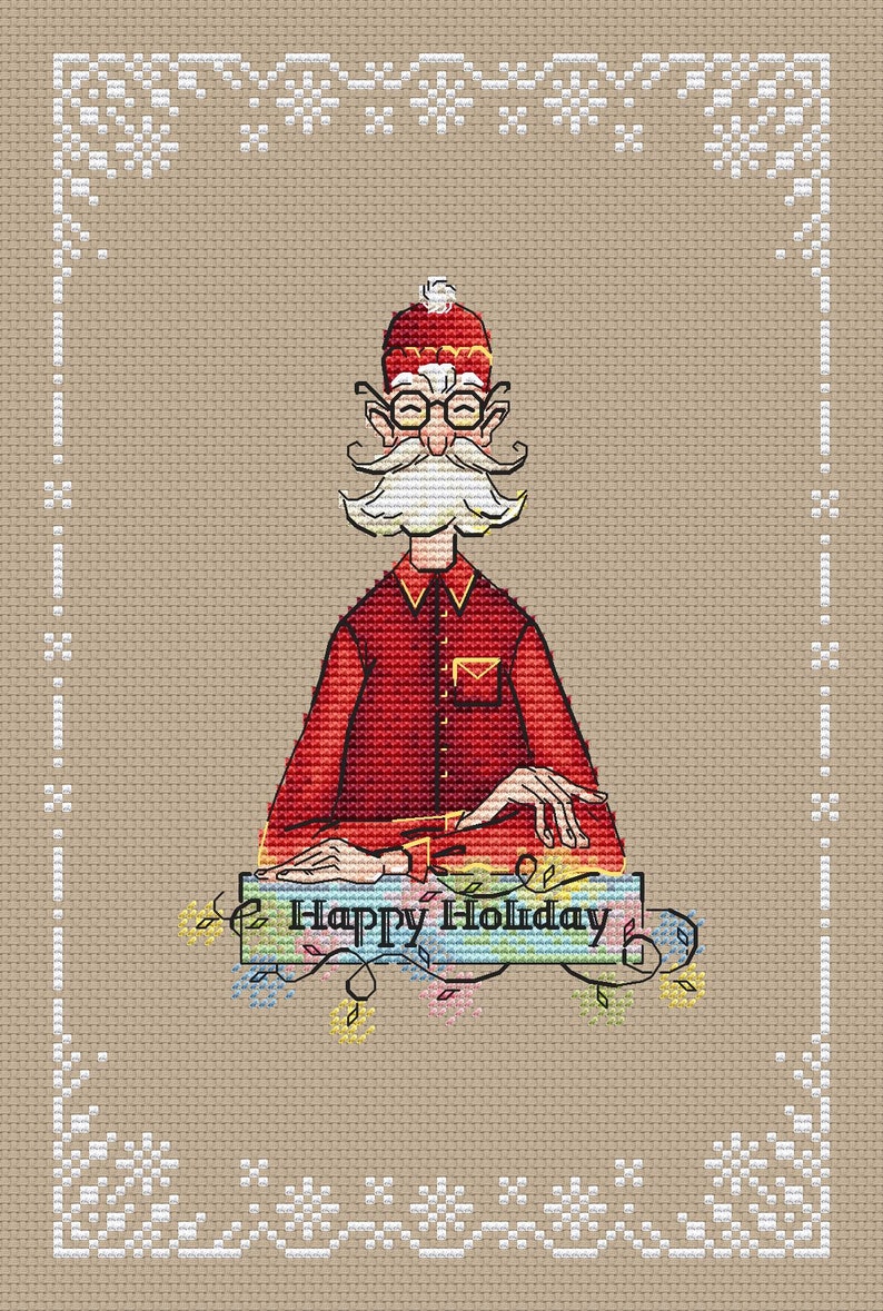 Cute Santa Set of Cross Stitch Patterns - Etsy