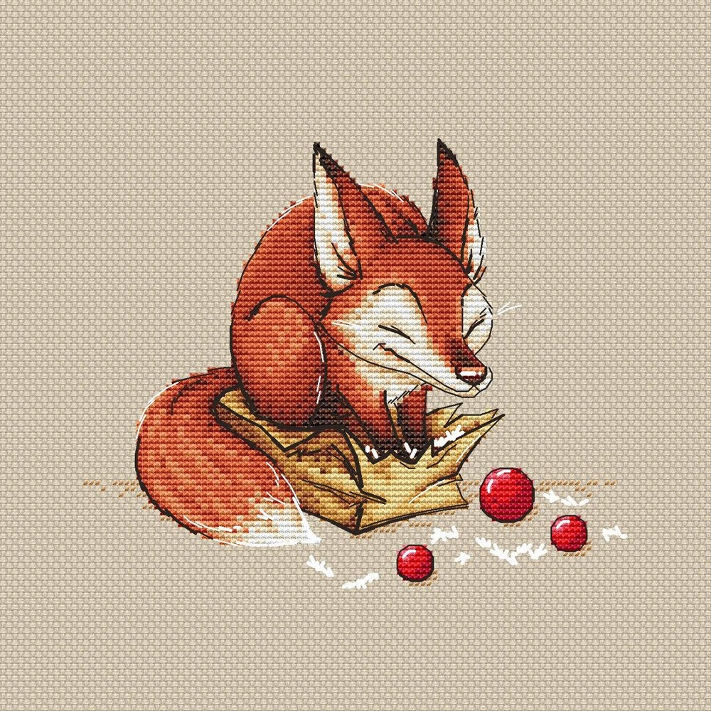 Playful Fox Cross Stitch Pattern Fox in the Box Cross Stitch - Etsy