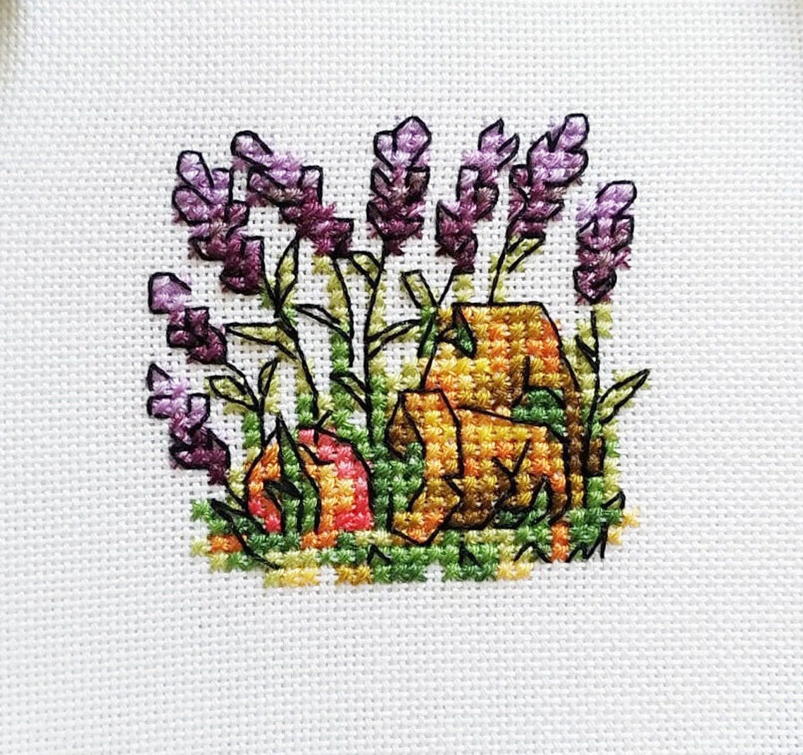 Lavender Cross Stitch Pattern - Etsy