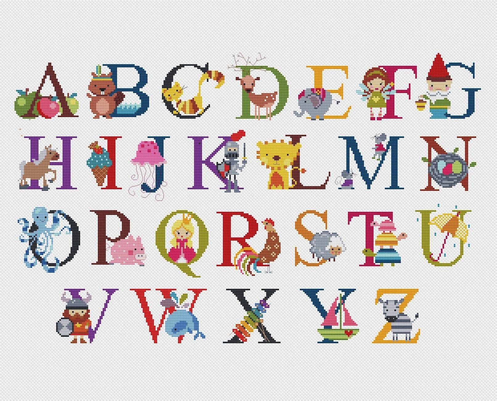 ABC Baby Toys Cross Stitch Pattern ABC Cross Stitch Baby Gift - Etsy