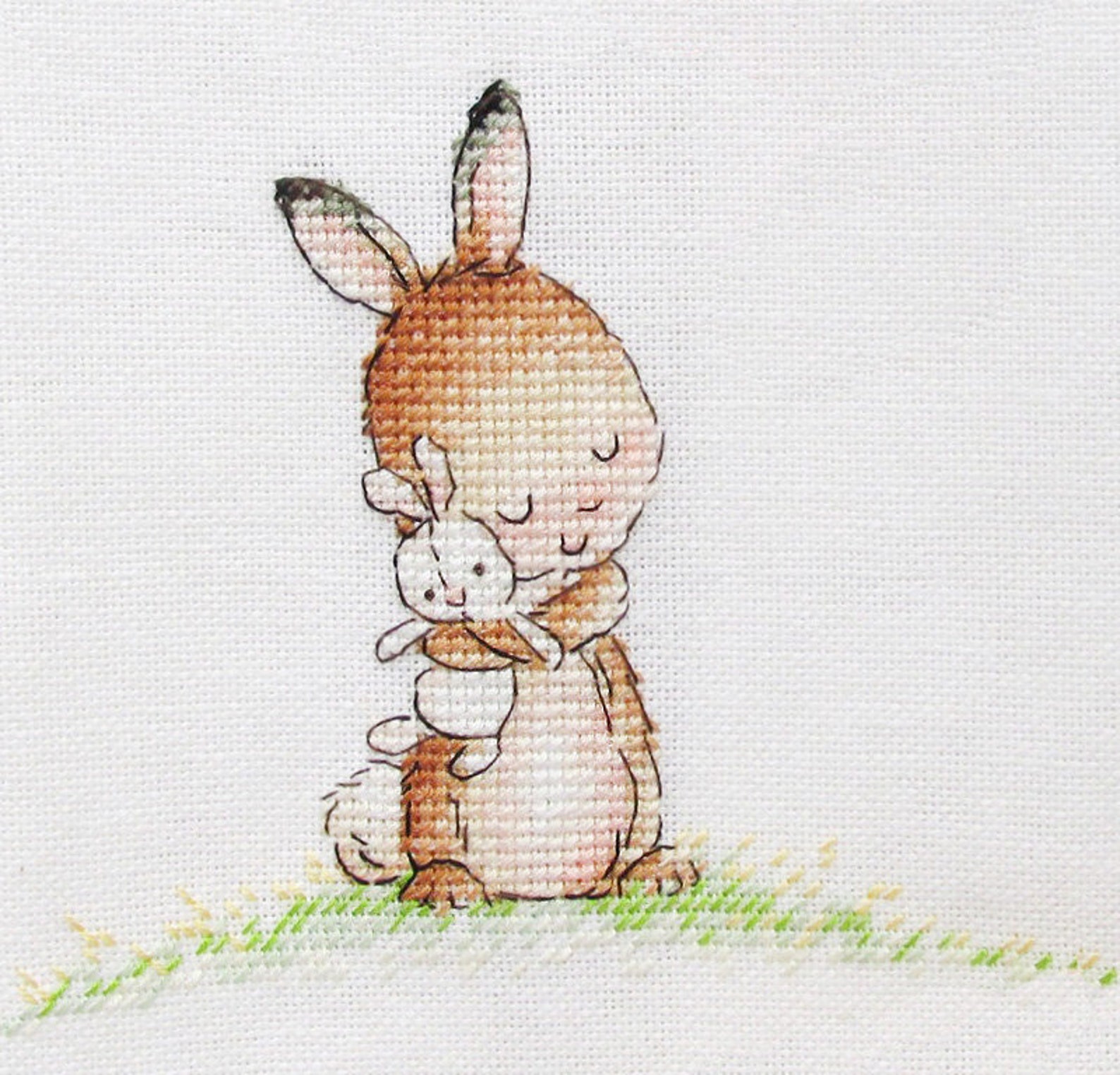 Bunny Love Cross Stitch Pattern Bunny Cross Stitch Chart Baby - Etsy