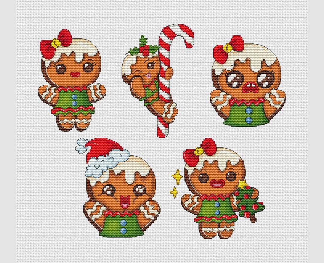 Cute Gingerbread Cross Stitch Pattern - Etsy