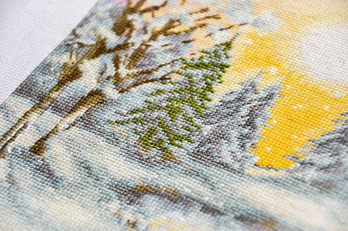 Winter Forest Cross Stitch Pattern Winter Landscape Cross - Etsy