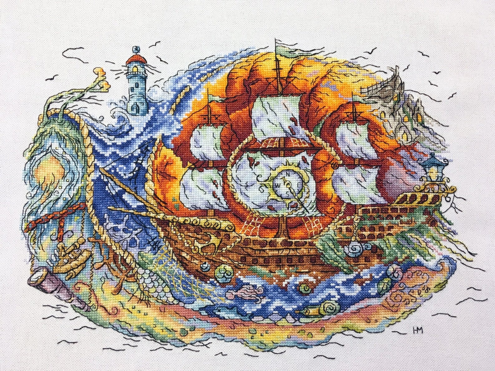 Snail Sailor Cross Stitch Pattern - Etsy