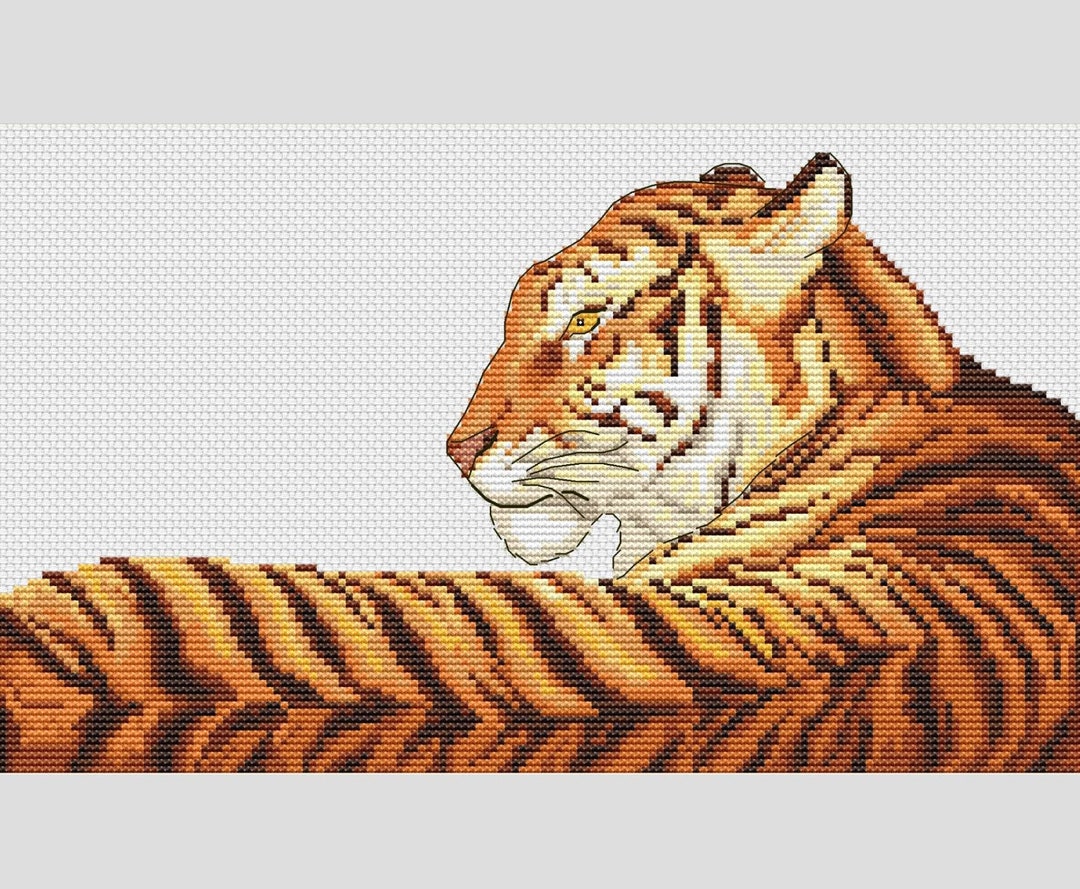 Tiger Cross Stitch Pattern - Etsy