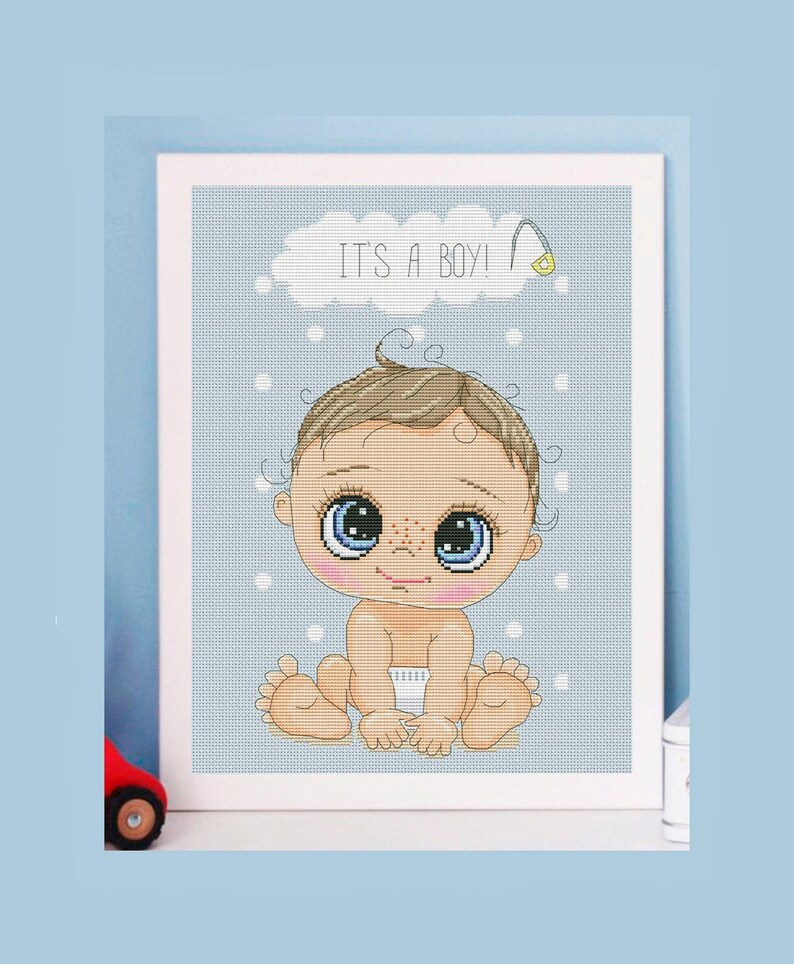 It's a Boy Cross Stitch Pattern Baby Boy Cross Stitch | Etsy