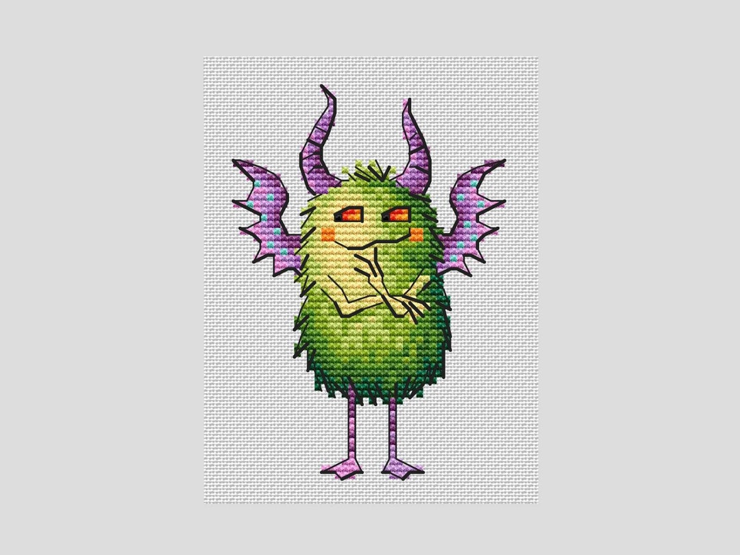 Fluffy Monster Cross Stitch Pattern - Etsy