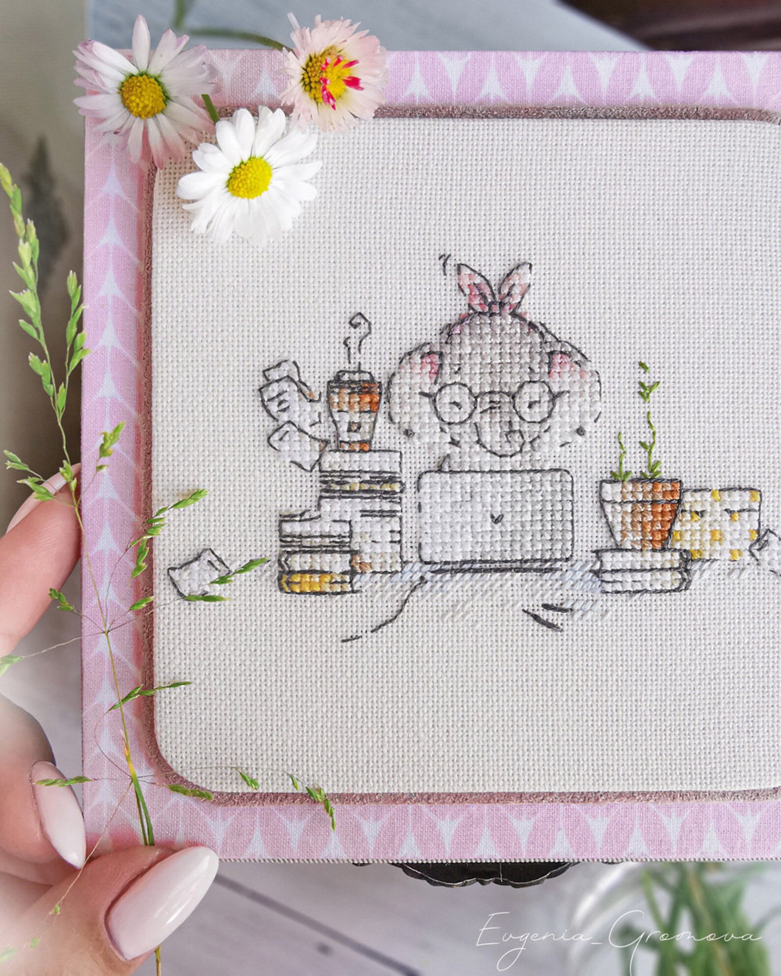 Girl With Laptop Cross Stitch Pattern Girl Boss Cross Stitch Elephant ...