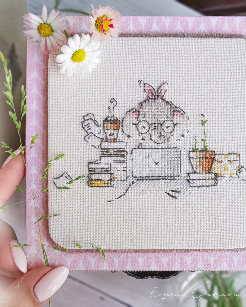 Girl With Laptop Cross Stitch Pattern Girl Boss Cross Stitch | Etsy