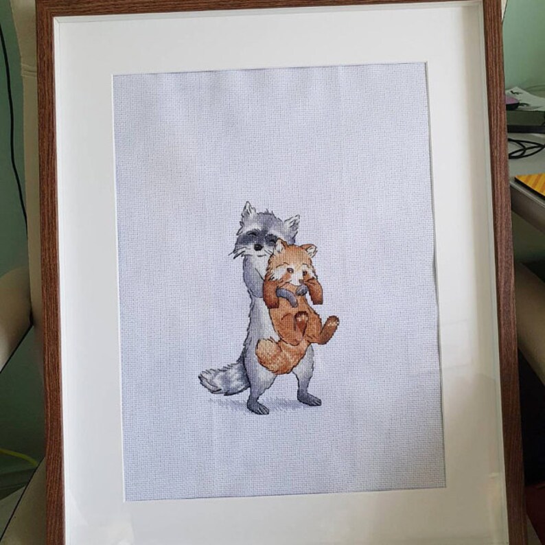 Cute Raccoon Cross Stitch Pattern Funny Animal Cross Stitch - Etsy