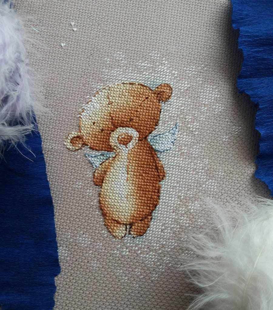 Bear Plush Toy Cross Stitch Pattern Baby Angel Cross Stitch | Etsy