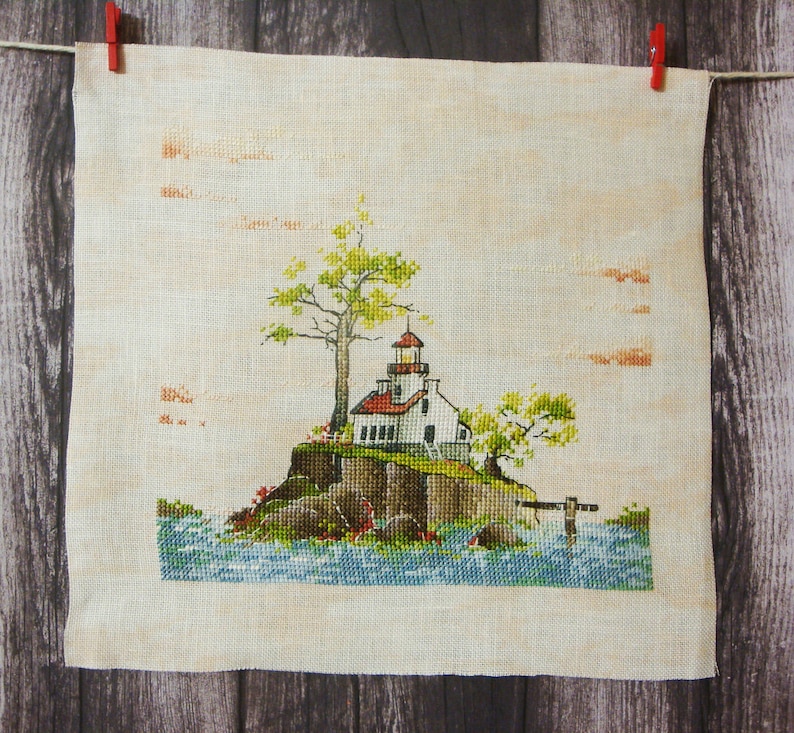 Solitary Lighthouse cross stitch pattern lonely lighthouse | Etsy