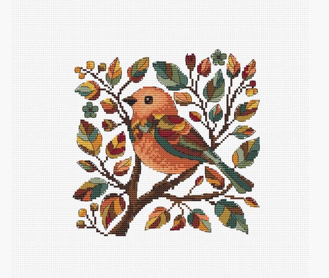 Bird on a Branch Cross Stitch Pattern - Etsy