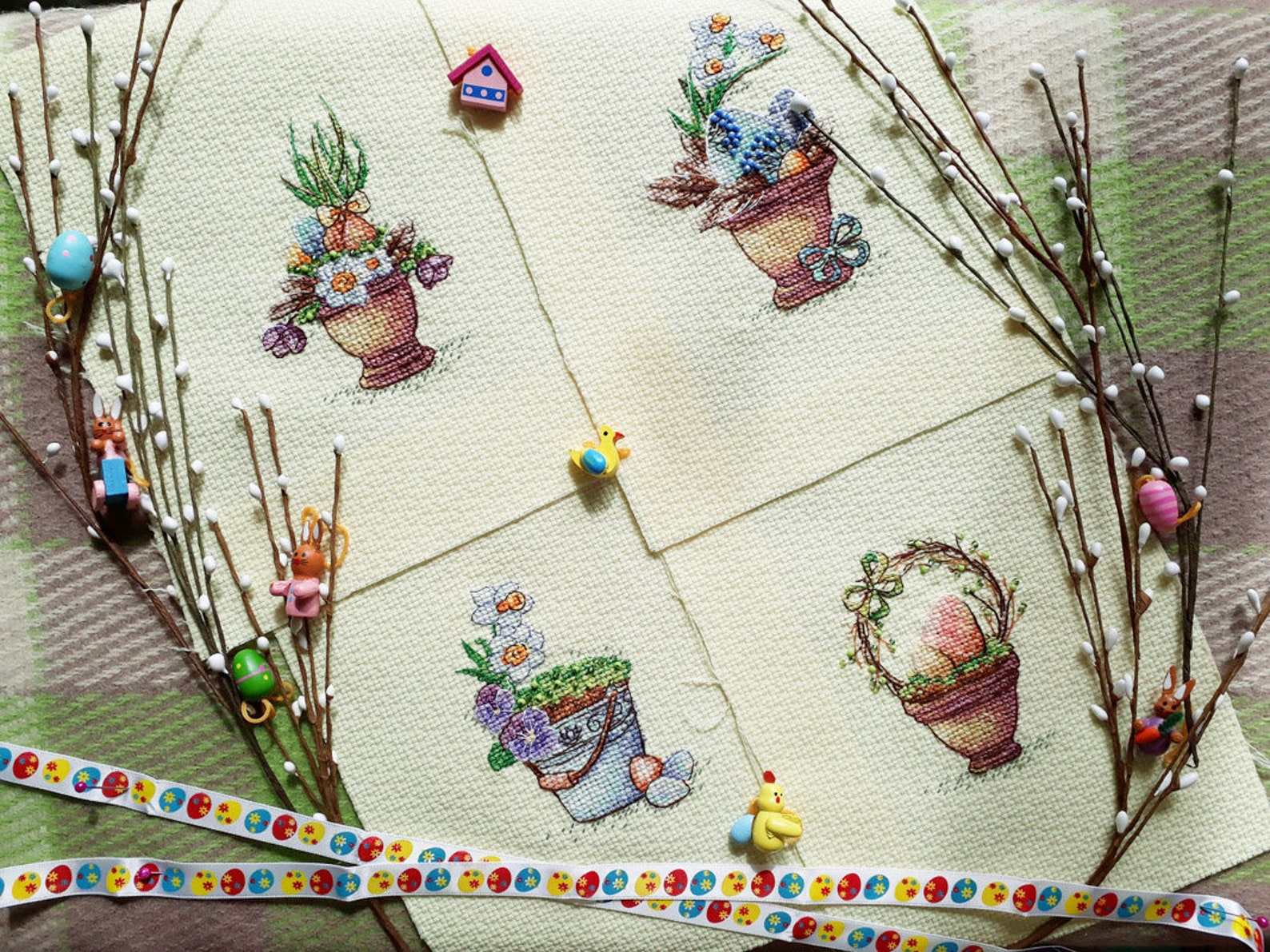 Beautiful Easter Cross Stitch Pattern Easy Easter Cross Stitch | Etsy