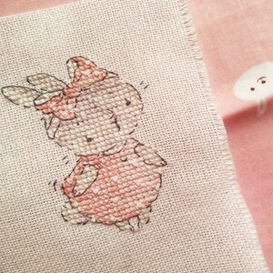 Baby Bunny in Pink Dress Cross Stitch Pattern Baby Girl Cross Stitch - Etsy