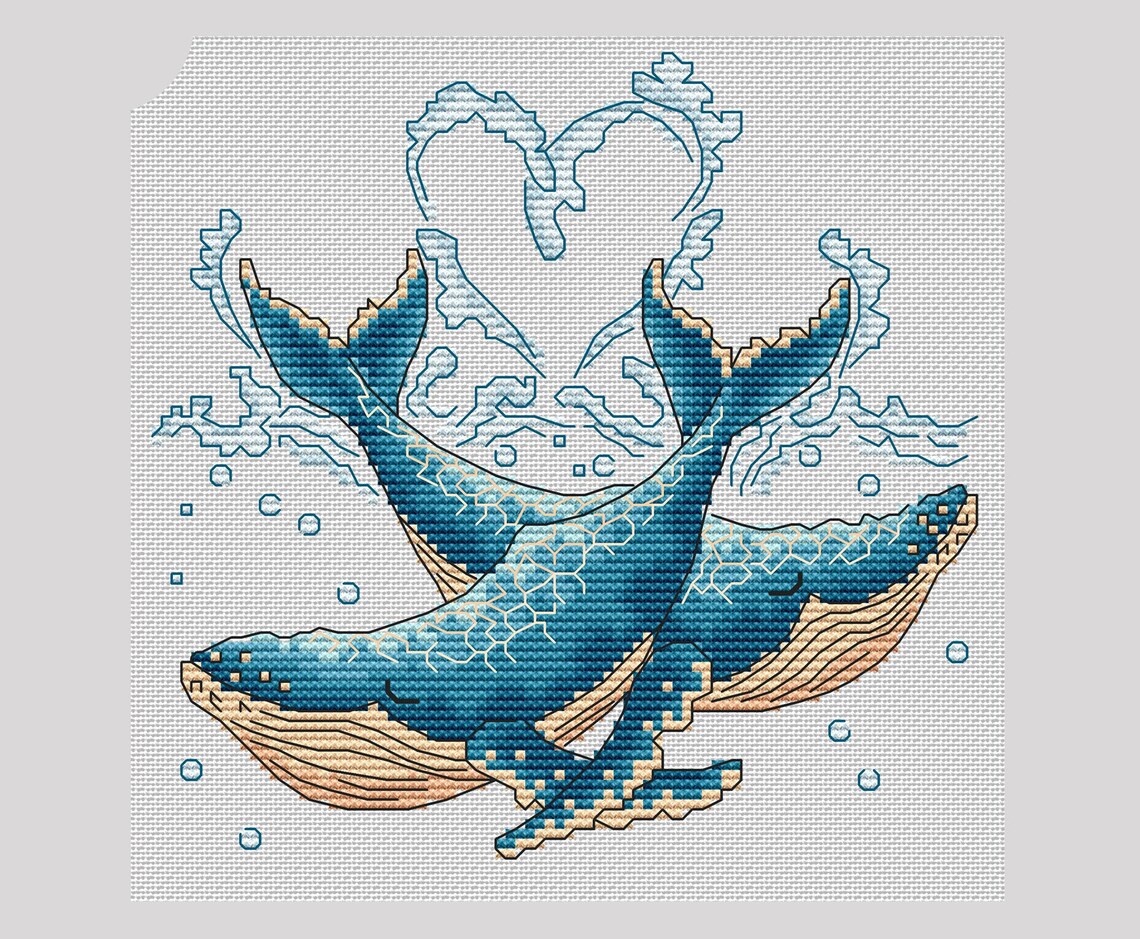 Pair of Whales Cross Stitch Pattern - Etsy