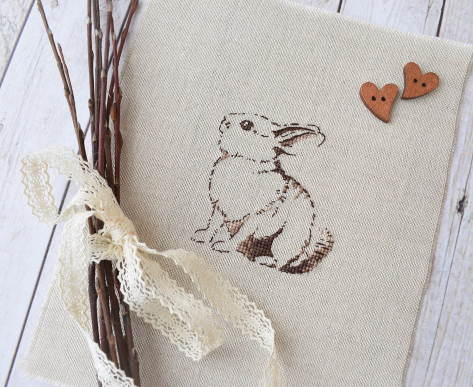 Little Bunny Cross Stitch Pattern Silhouette Rabbit Cross | Etsy