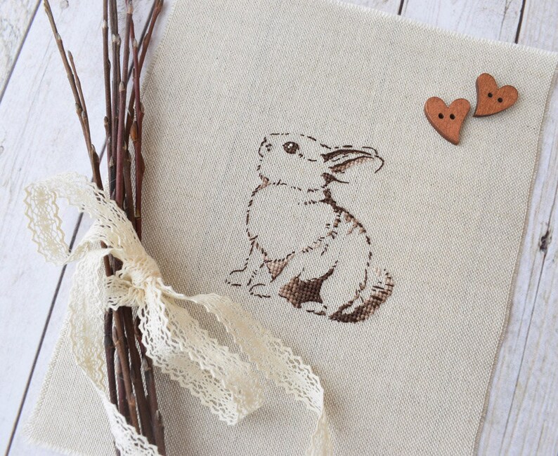 Little Bunny Cross Stitch Pattern Silhouette Rabbit Cross - Etsy