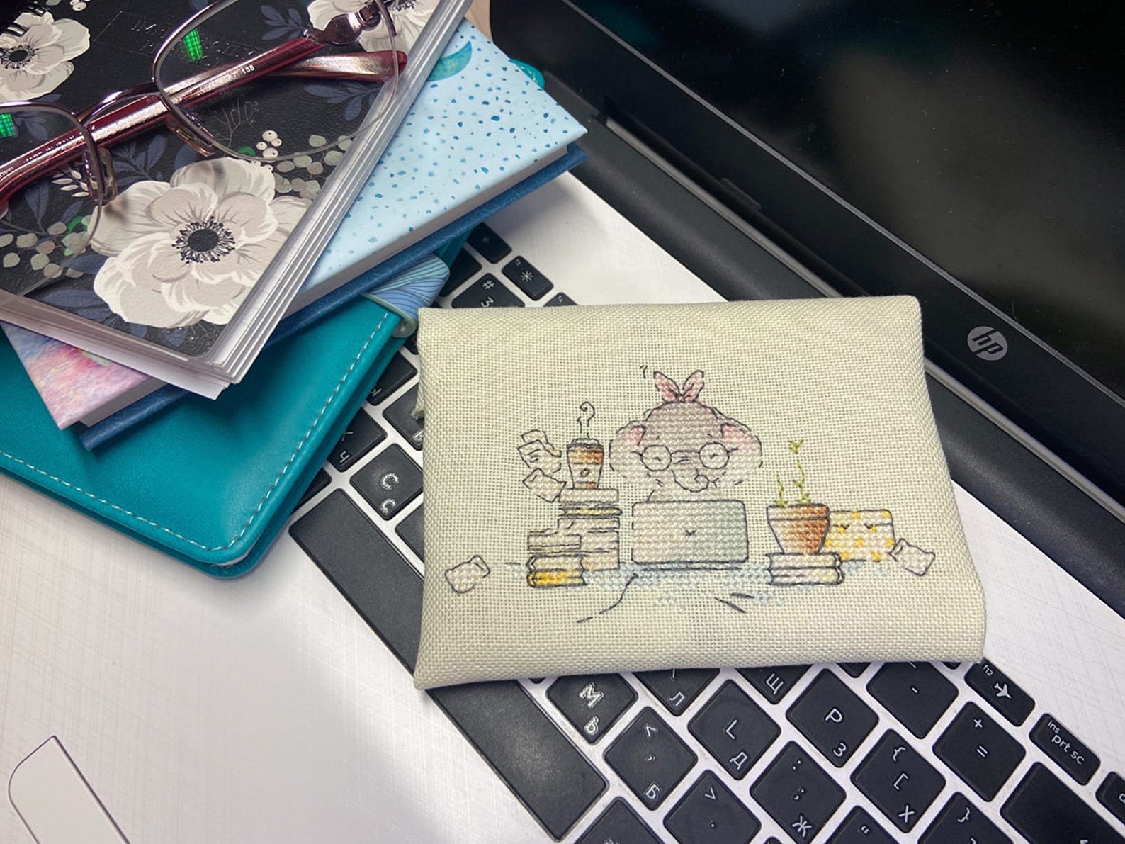 Girl With Laptop Cross Stitch Pattern Girl Boss Cross Stitch Elephant ...