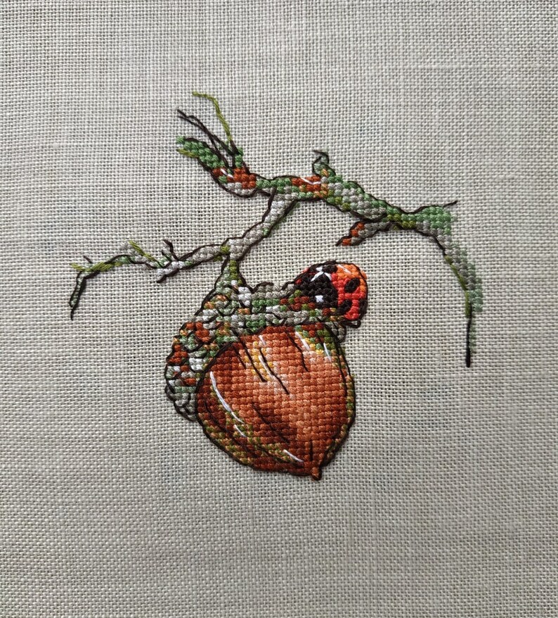 Acorn Cross Stitch Pattern Ladybug on Acorn Cross Stitch - Etsy