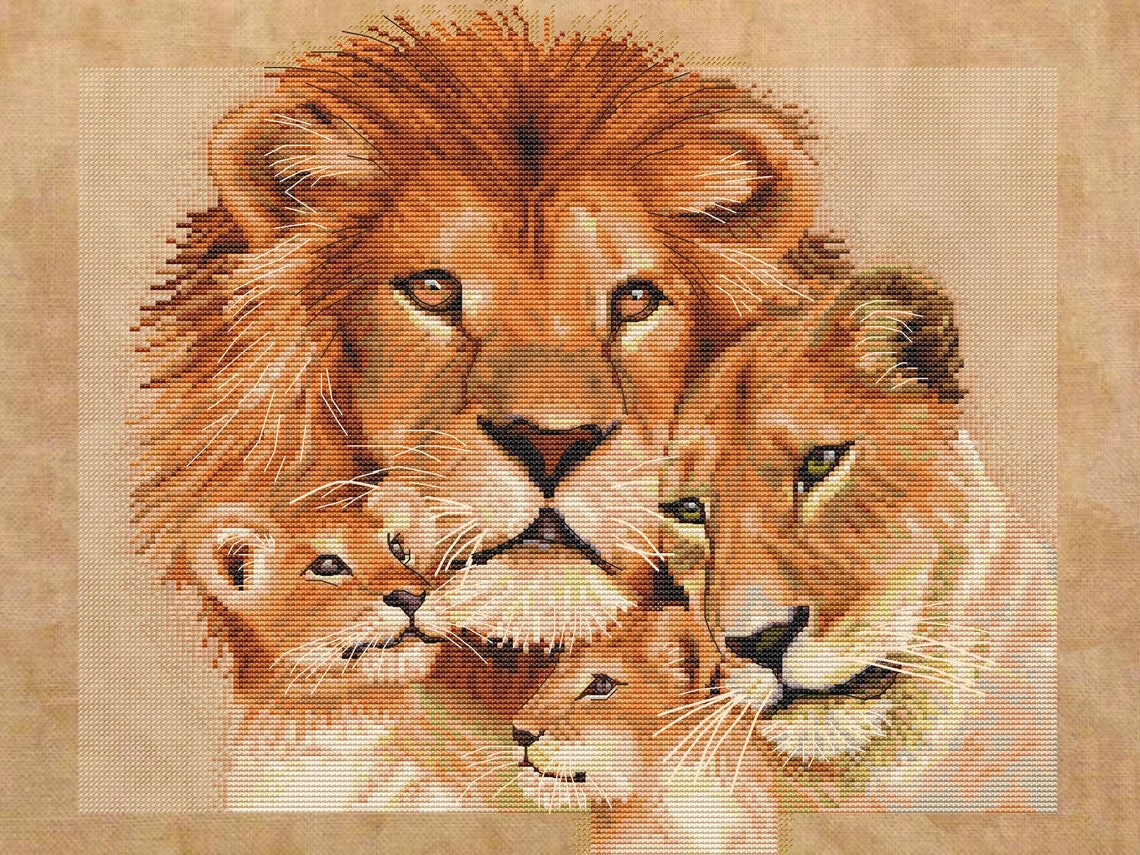 Lions Family Cross Stitch Pattern Lions Cross Stitch Lion - Etsy