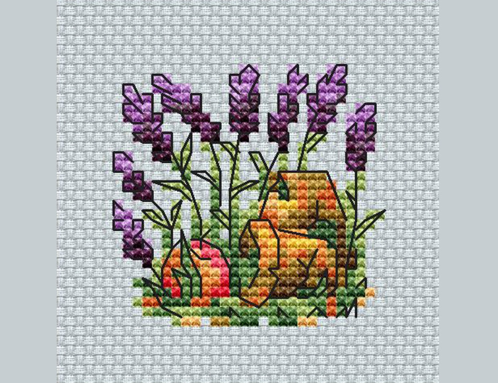 Lavender Cross Stitch Pattern - Etsy