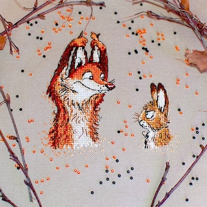 Fox and Rabbit Cross Stitch Pattern Fox and Bunny Friends Instant ...