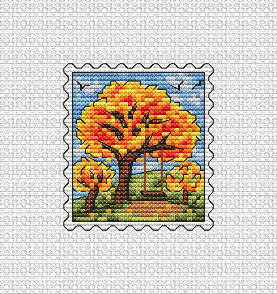 Autumn Tree Cross Stitch Pattern - Etsy