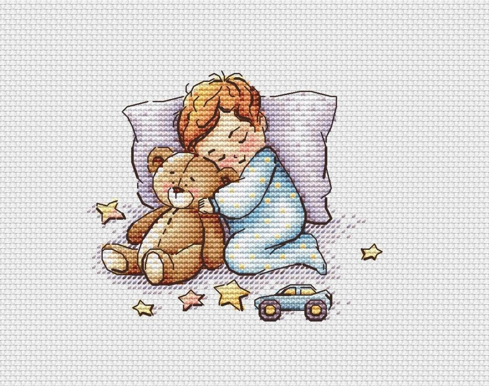 Sleeping Baby Boy Cross Stitch Pattern - Etsy