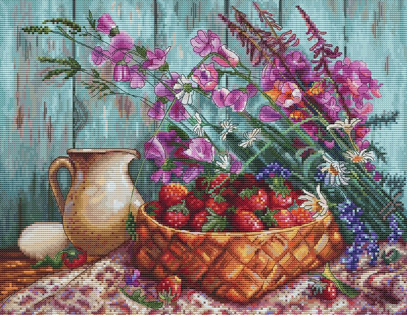 Strawberry Cross Stitch Pattern - Etsy
