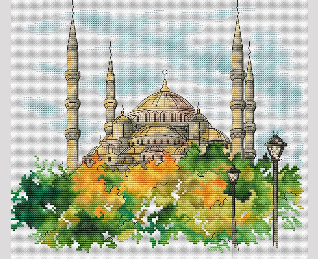 Istanbul Blue Mosque Cross Stitch Pattern - Etsy