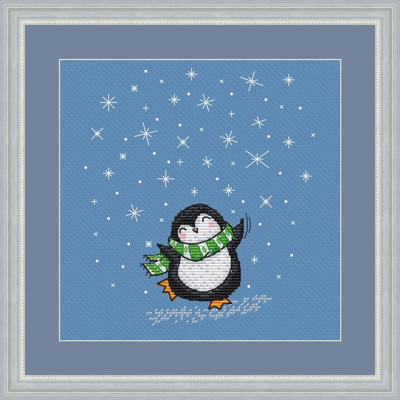 Dancing Penguin Cross Stitch Pattern Cute Penguin Cross Stitch - Etsy