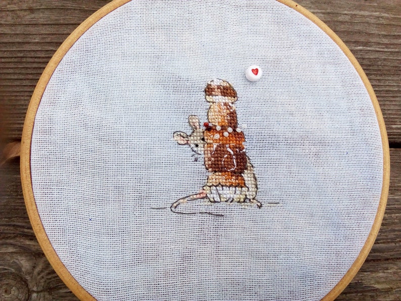 Cute Mouse With a Lot of Sweets Cross Stitch Pattern Kitchen Decoration ...