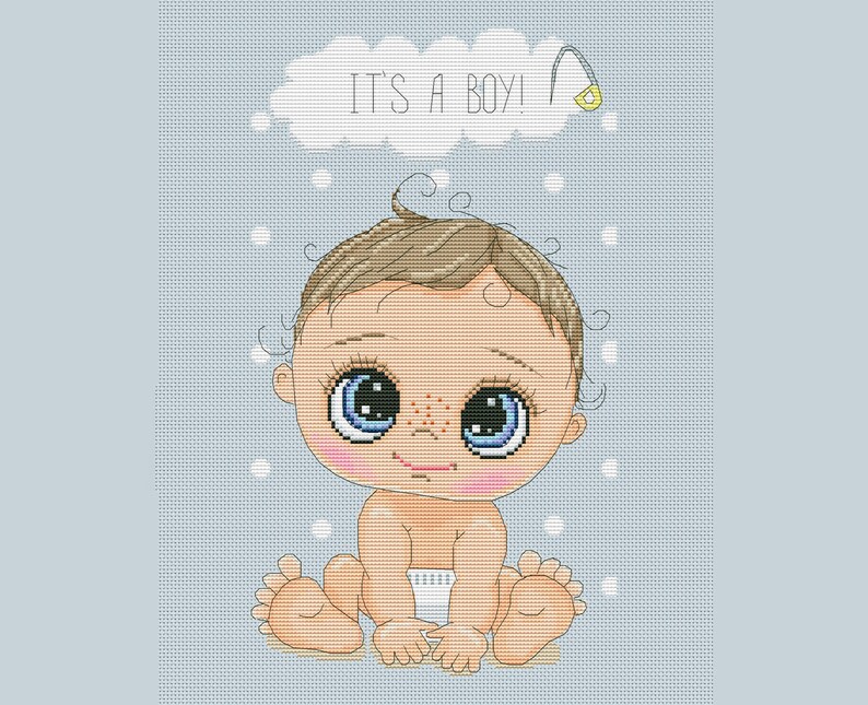 It's a Boy Cross Stitch Pattern Baby Boy Cross Stitch | Etsy