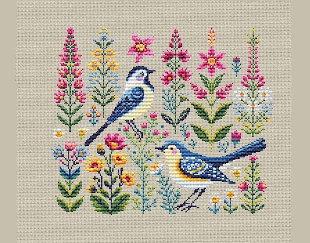 Two Birds Cross Stitch Pattern - Etsy
