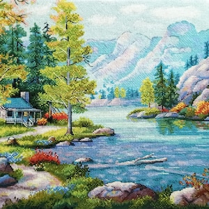 Mountain River Cross Stitch Pattern Beautiful Landscape Cross - Etsy Canada
