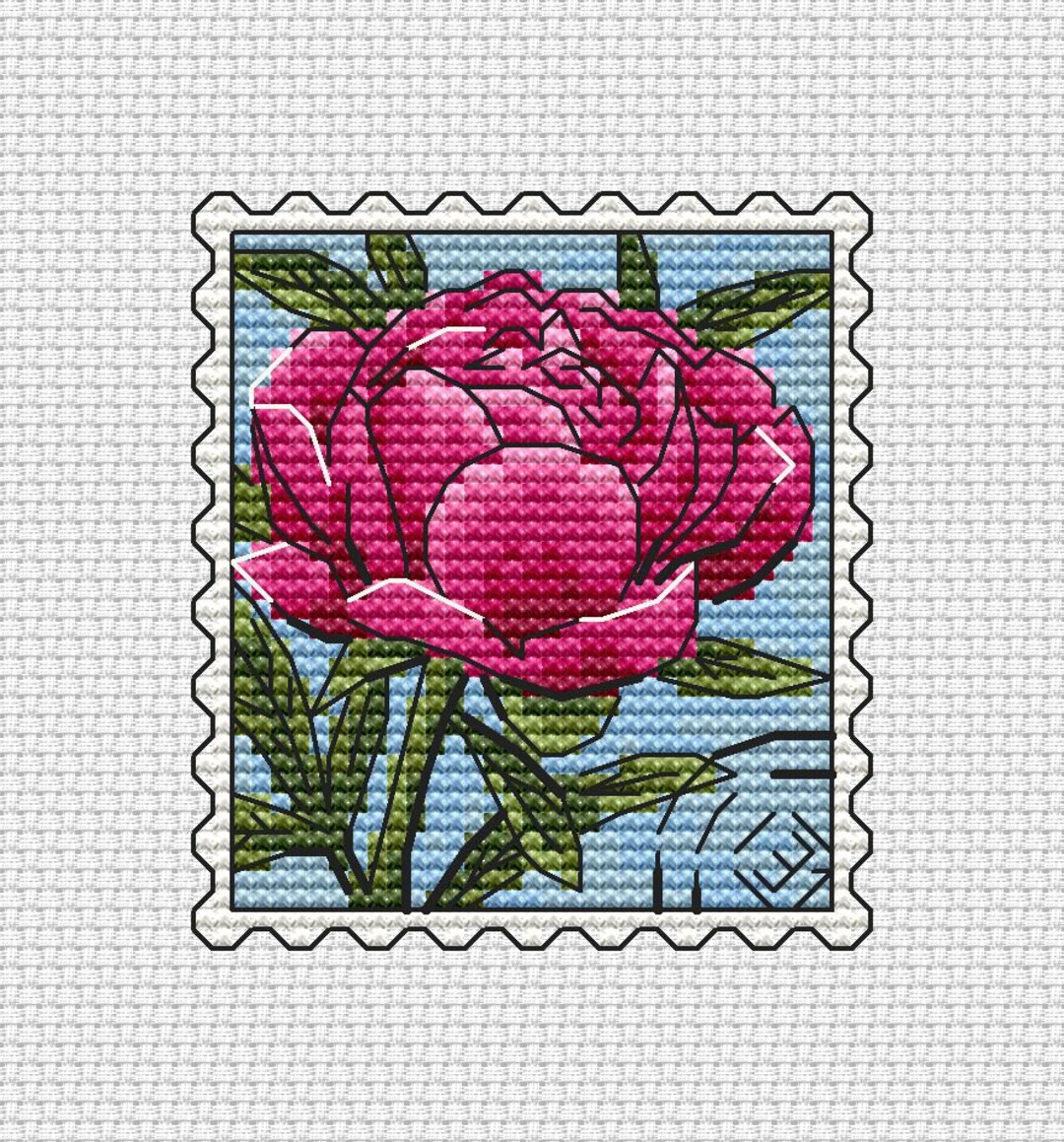 Peony Cross Stitch Pattern - Etsy