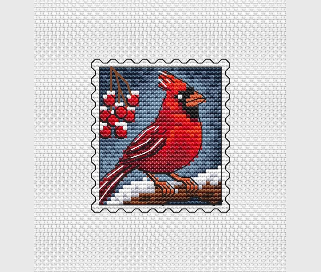 Red Cardinal Cross Stitch Pattern - Etsy